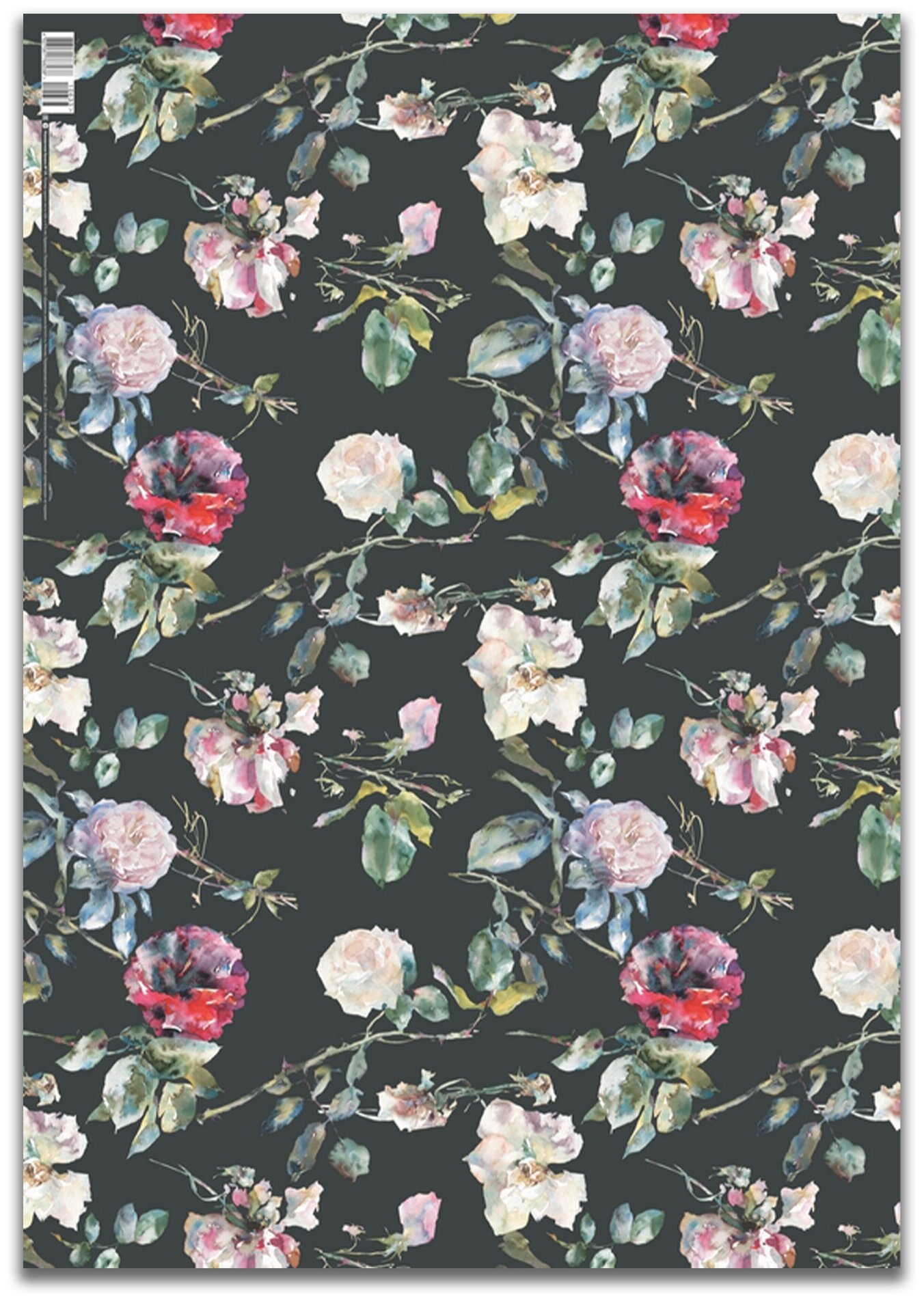 Упаковочная бумага Даринчи № 59 Цветы на черном (6 листов)