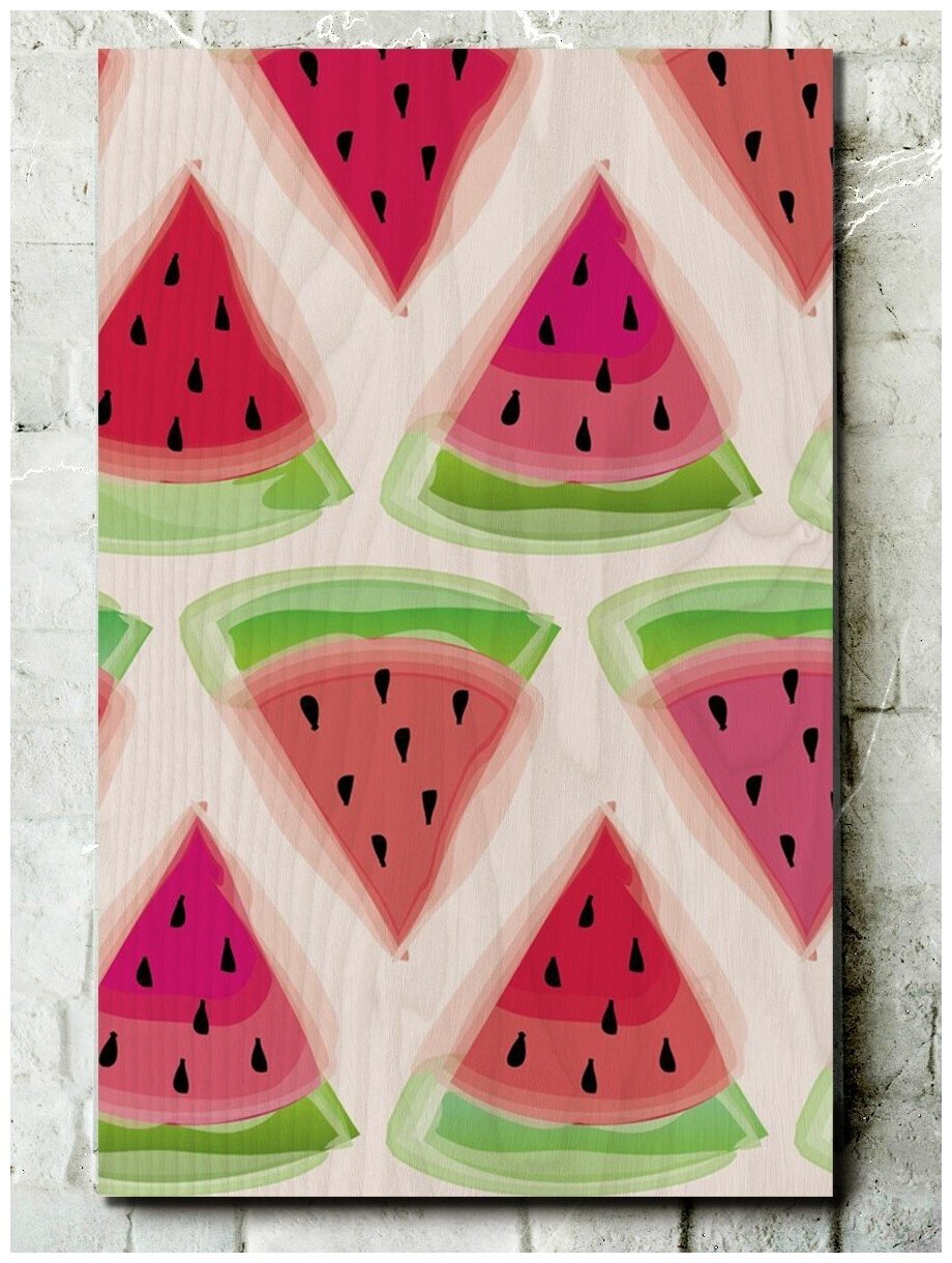 Картина интерьерная на дереве детское еда арбуз милота - 5028