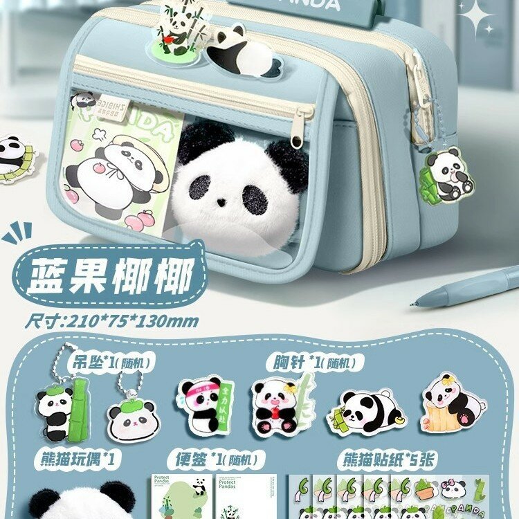 Кейс для карандашей сине-ягодного цвета 7-шт комплект для школы, полная коллекция канцелярских принадлежностей,