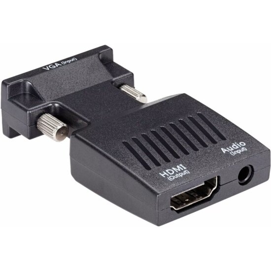 Переходник Noname VCOM VGA(M)+audio+microUSB - HDMI(F)1080*60Hz