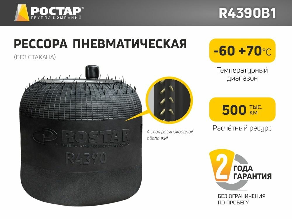Рессора пневматическая (без стакана) R4390B1 (4390N1)