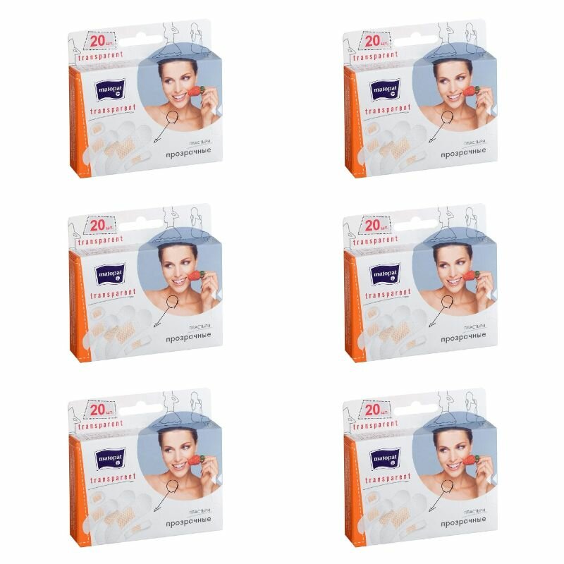 BELLA Пластырь Matopat transparent невидимые, 20 штук в упаковке, 6 уп/