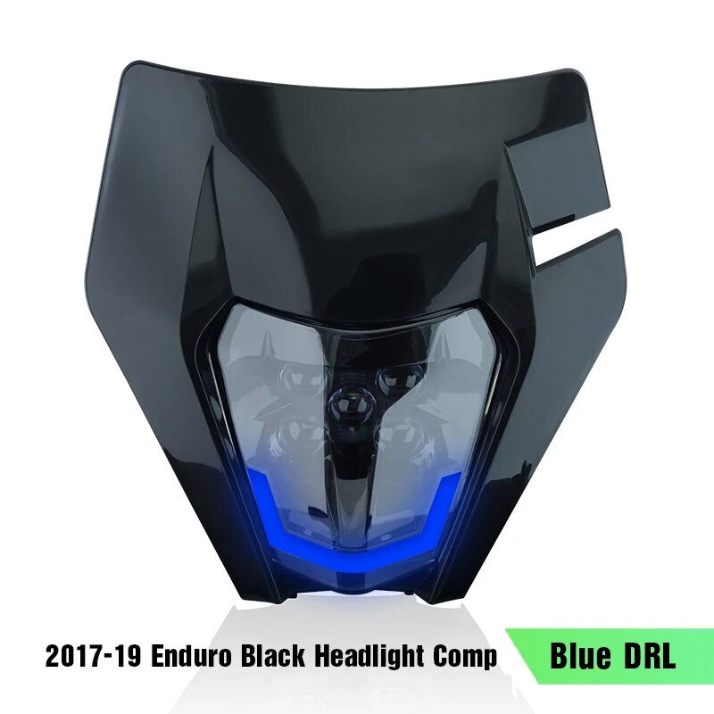 SPACEMOTO мотоциклетная светодиодная фара, головной светильник, обтекатель супермото для KTM EXC SXF MX Dirt Bike Enduro, светодиодная фара Черный, Black Headlight