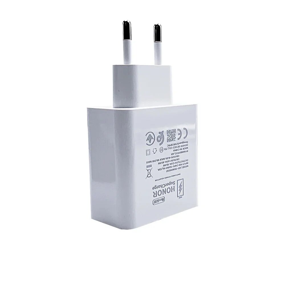Супербыстрое зарядное устройство Honor 66 Вт для Honor X9 X40 X30 X20 90 80 70 60 50 Pro SE Magic VS Fold V2 3 4 5 Play5 Зарядный кабель типа C EU Charger