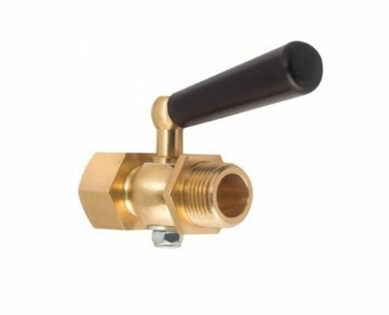 Трехходовой кран Росма 00000006159 G1/2-G1/2 внутренняя - наружная резьба, с фторопластовой прокладкой и натяжной гайкой