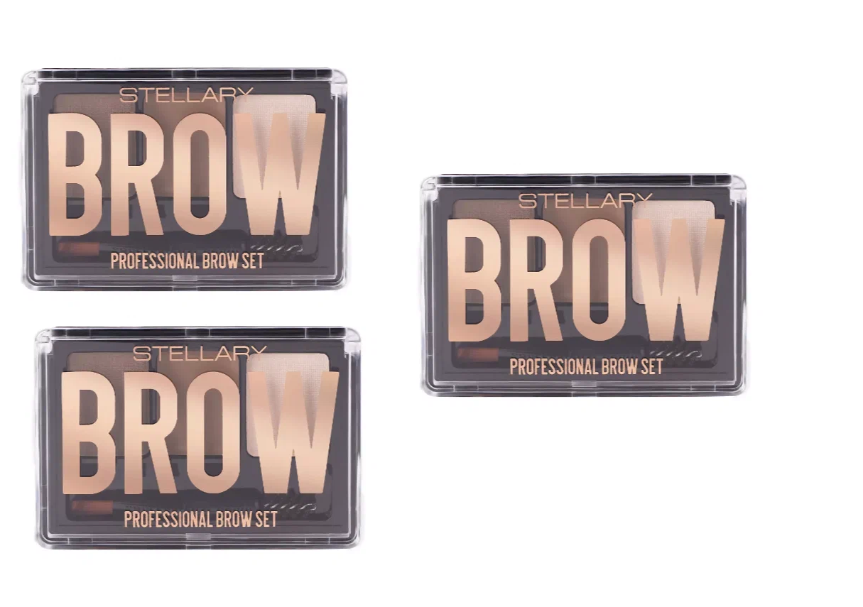 Набор для бровей Stellary Professional Brow set, тон 01 blond, 2,40 г 3 шт