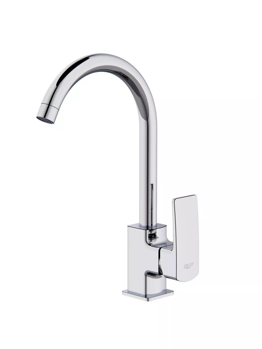 Смеситель для кухни Frud R41151, с поворотным изливом, однорычажный, хром