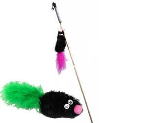 Игрушка для кошек GoSi мышь норка m с хвостом перо petto 07179