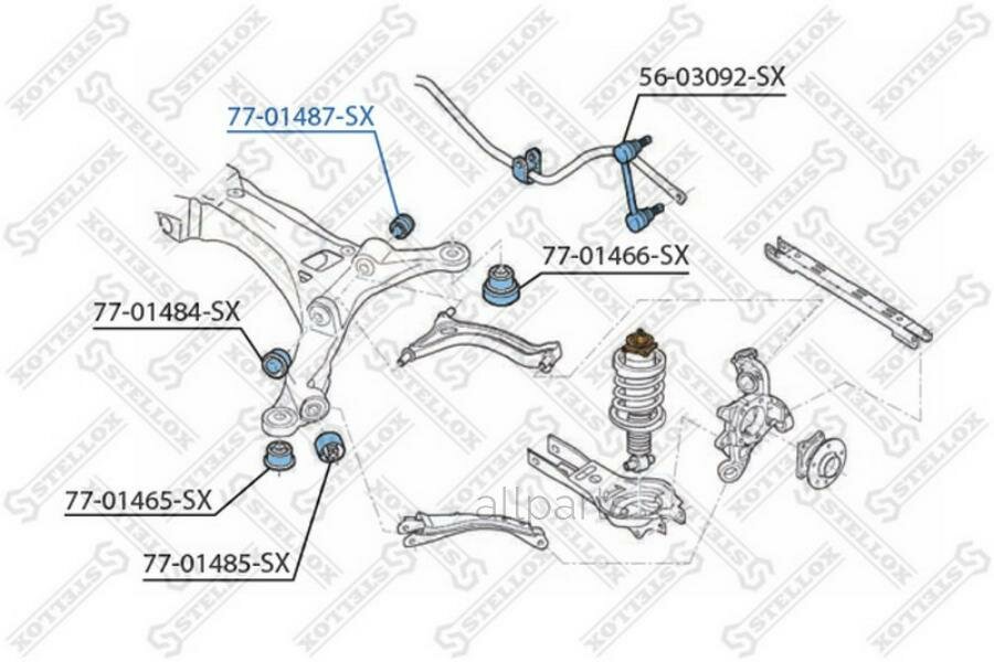 STELLOX 7701487SX сайлентблок зад. рычага!\ Volvo S60/S80/V70/XC70 98>