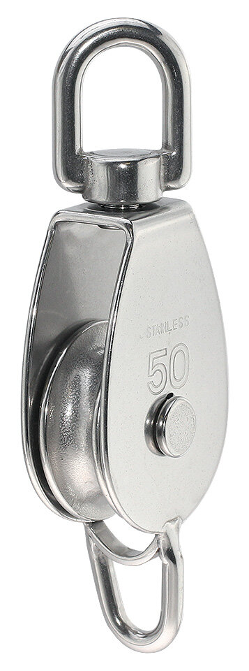 Блок одношкивный с вертлюгом и скобой, 50 мм (10258944)