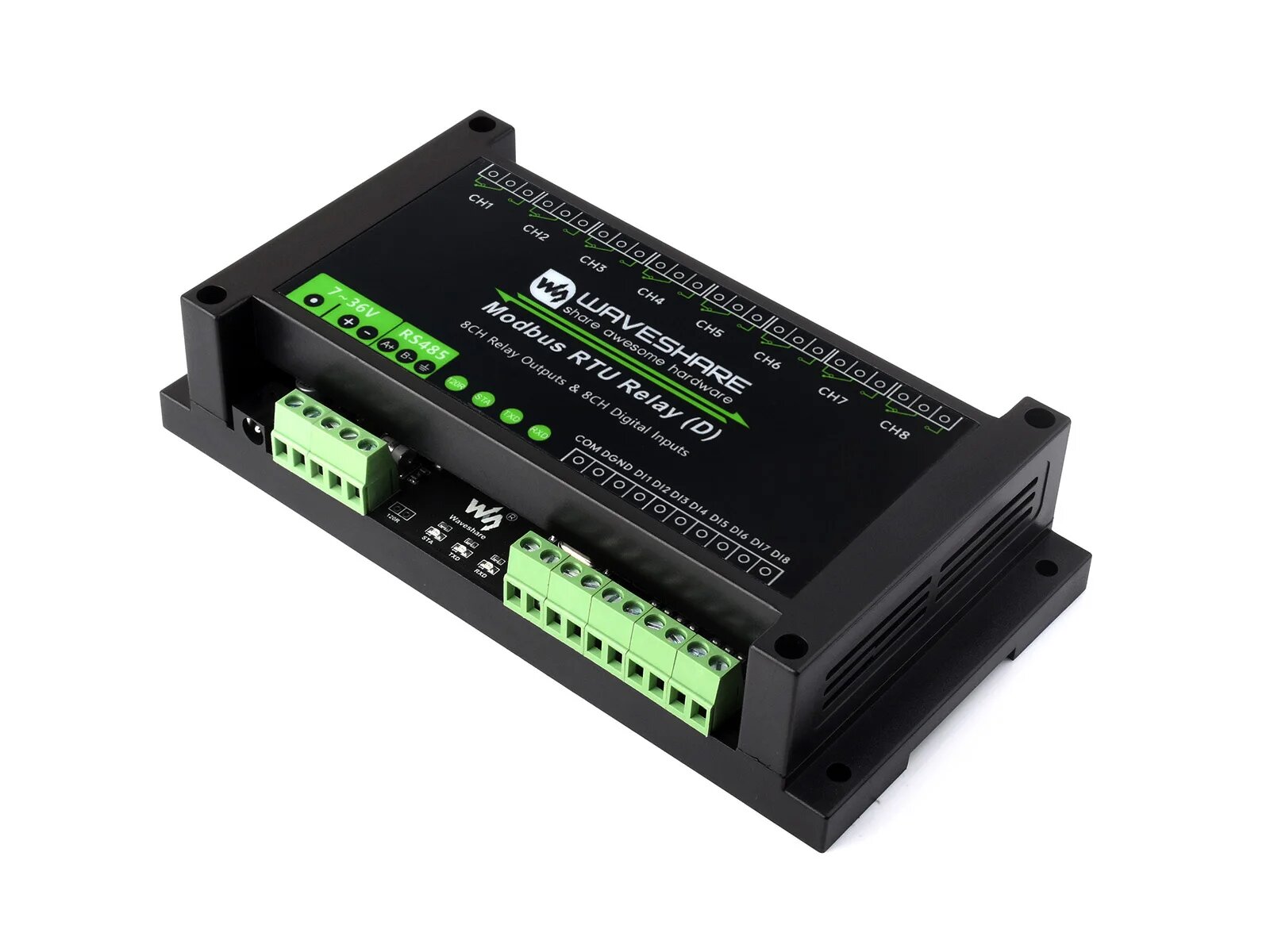 Waveshare Modbus RTU Relay (D) 8-канальный