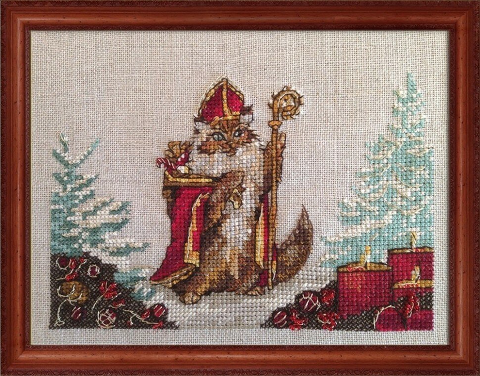 Набор для вышивания Nimue #144-P012 K Chat Nicolas (Кот Николай), Счетный крест, 15 x 11 см