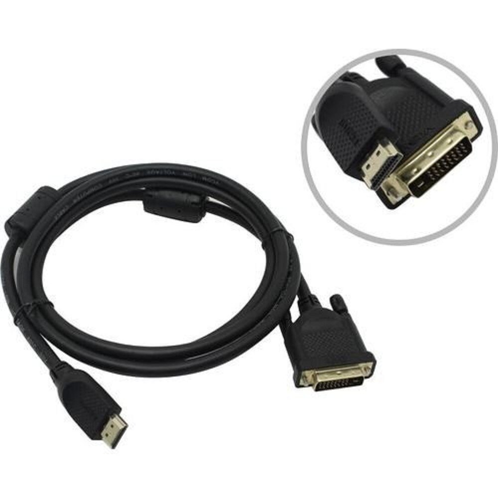 VCOM CG484GD-1.8M Кабель HDMI AM/DVI(24+1)M, 1.8м, CU, 1080P@60Hz, 2F, VCOM [4895182204867]