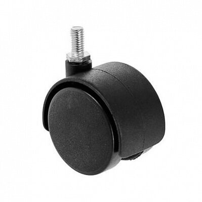 Опора колесная для мебели с болтом, d 40мм, цвет черный - подходит для кресел, тумб, столиков, диванов.