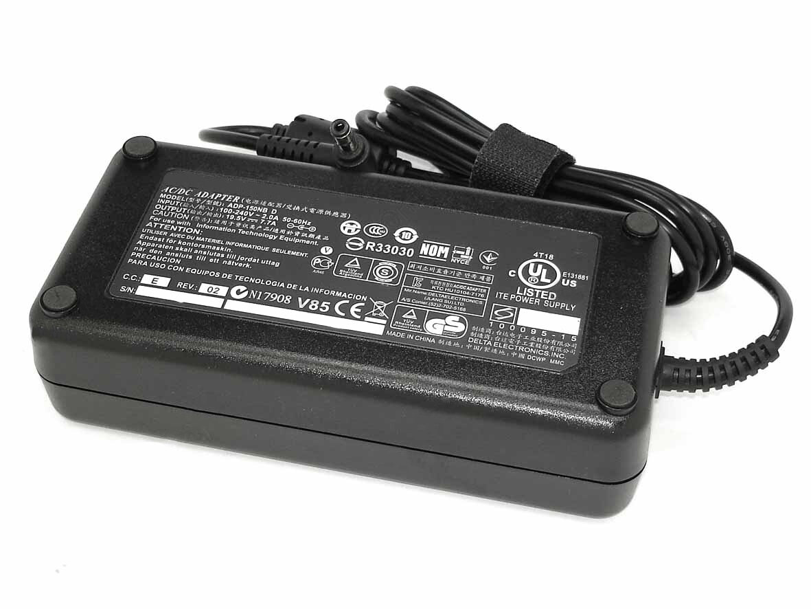 Блок питания (сетевой адаптер) для ноутбуков Asus 19.5V 7.7A 150W 5.5x2.5 мм черный, без сетевого кабеля