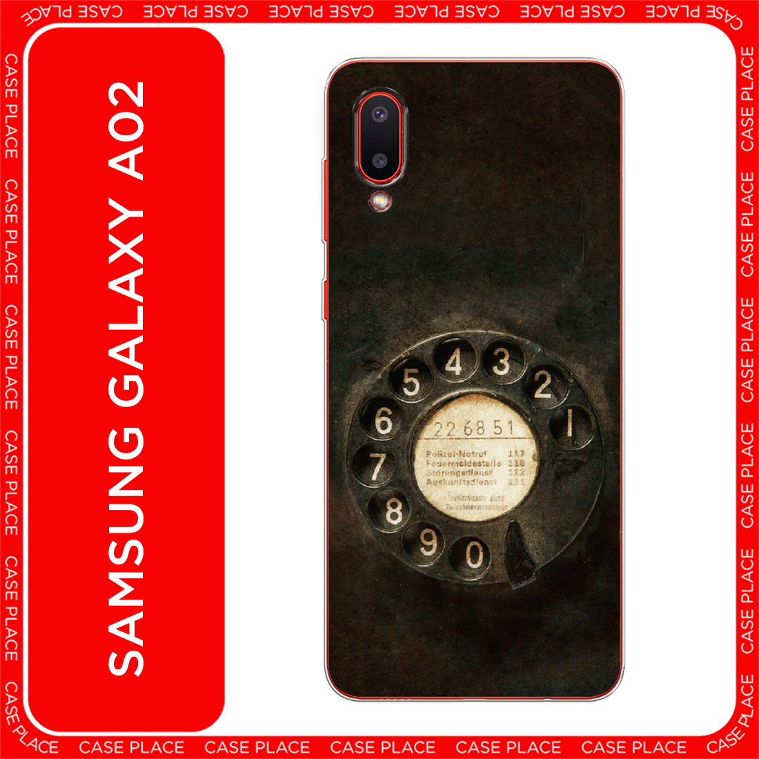 Чехол на Samsung Galaxy A02 / Самсунг Галакси А02 с принтом Старинный телефон