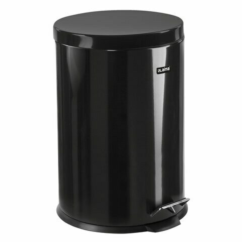 Ведро для мусора Лайма 604945 Classic с педалью 20 л, черное