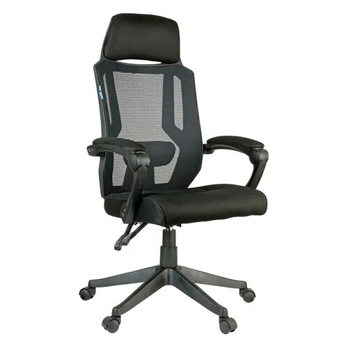 Кресло руководителя HELMI HL-E32 Ergo LUX, на колесиках, сетка/ткань, черный [284606]