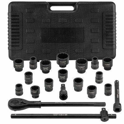 Набор инструментов ударных FORCEKRAFT 21 предмет, 3/4' (12-гранные)(17-50мм) в кейсе