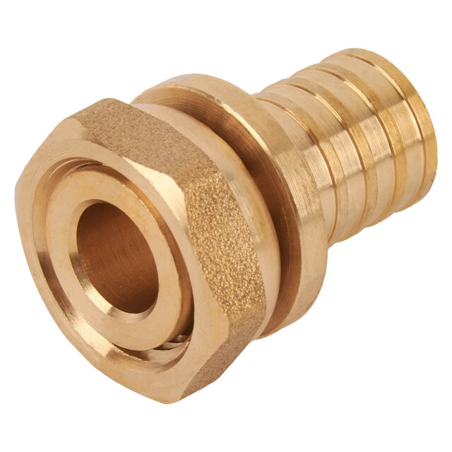 Ростерм аксиальный соединитель 20x1/2 ВР латунь с накидной гайкой для трубопроводных сетей