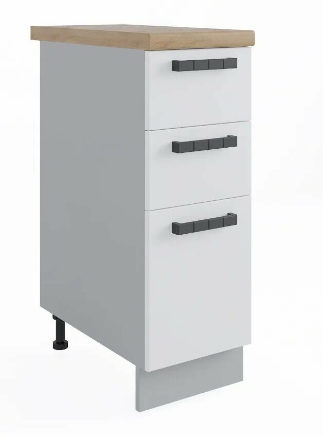 Шкаф кухонный напольный модульная кухня Nova СЯШ 300, белый софт ЛДСП/МДФ