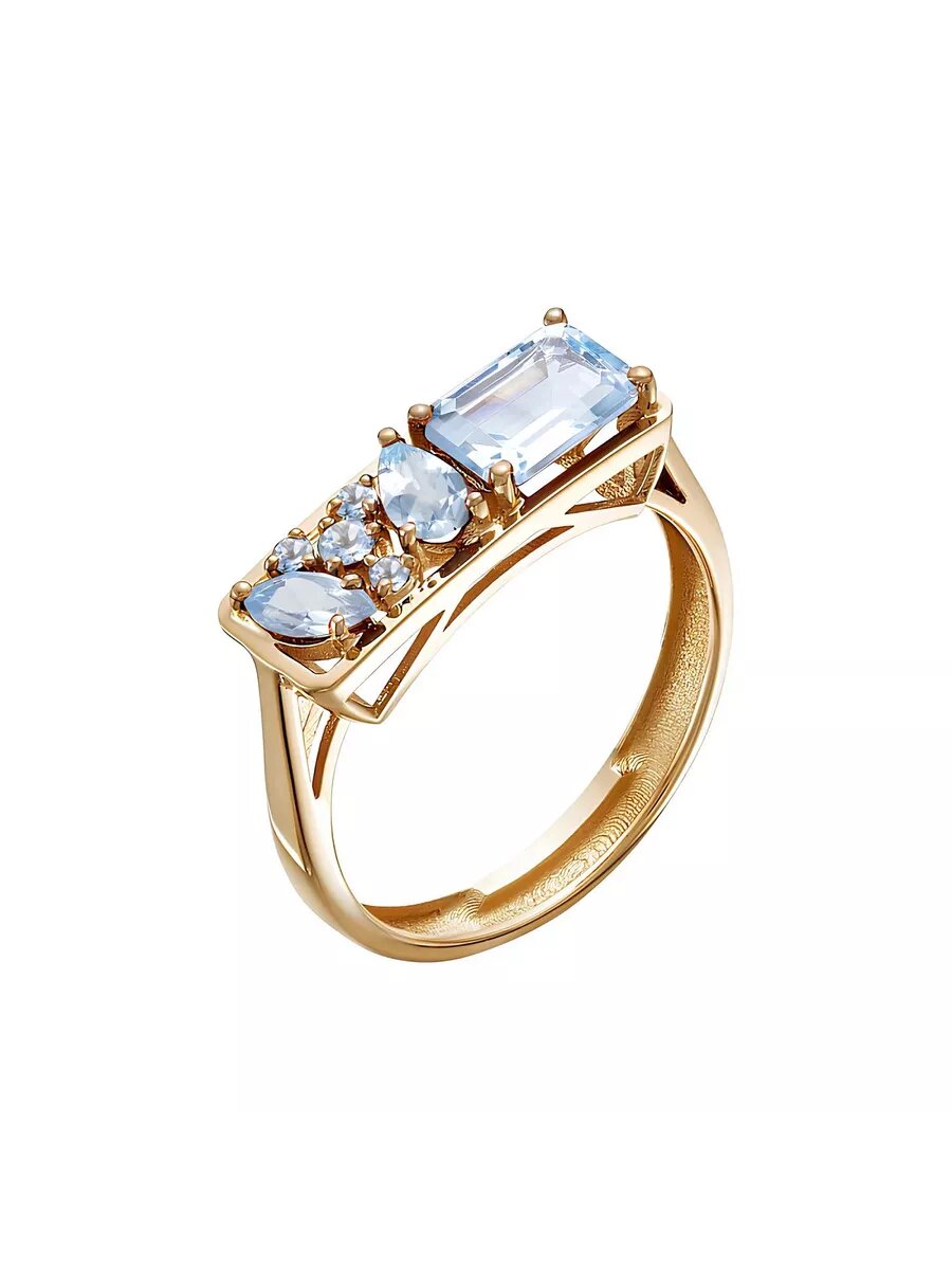 Перстень, красное золото, 585 проба, топаз