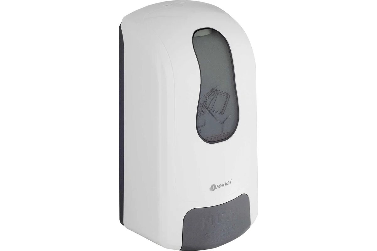 Merida Дозатор для жидкого мыла ONE пластиковый, механический, наливной, белый, 1 л DEB001
