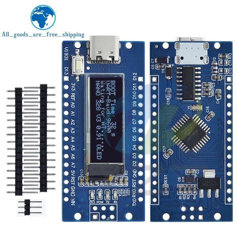 TZT Nano V3.0 Atmega328P с OLED дисплеем