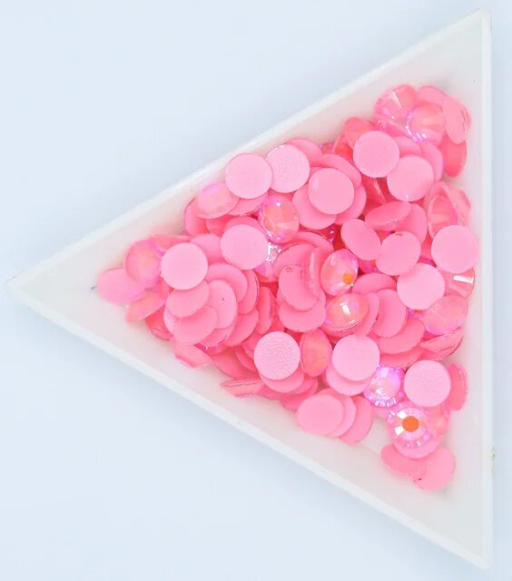 Флуоресцентные стразы из стекла для дизайна ногтей Розовый, mix ss6-ss30 10gram, Light Pink AB