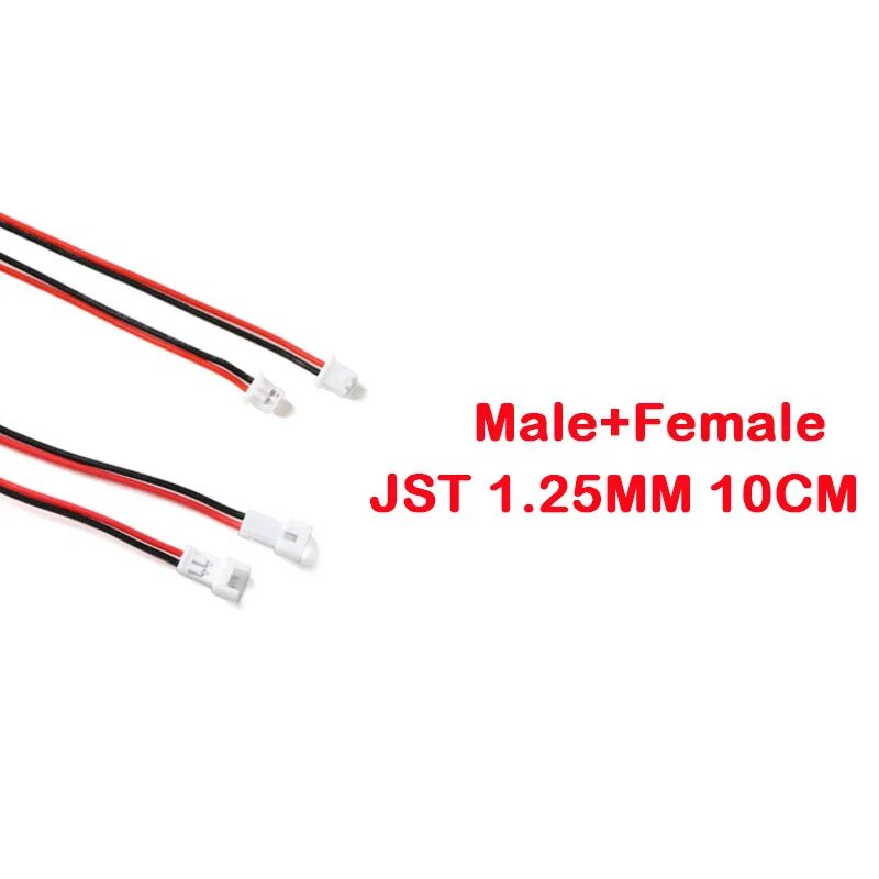 JST 1.25мм 10см, 5 пар разъемов (Male+Female)
