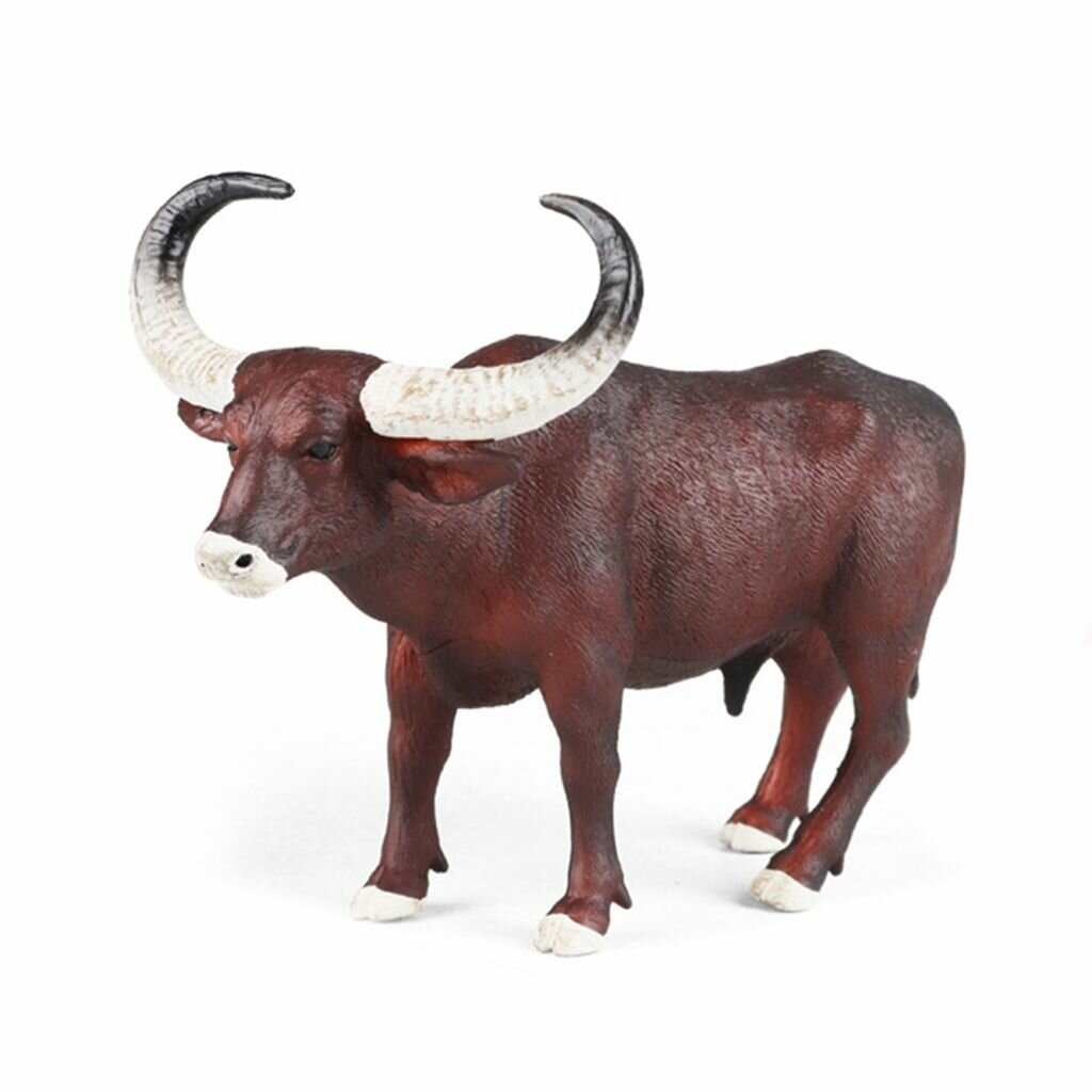 (1 шт.) Игрушка для животных с фермы Charlotte Cow-M2814 Речная корова коричневого цвета
