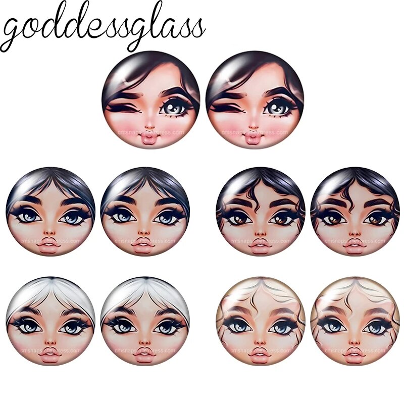 Стеклянные кабошоны Goddessglass круглые фото 5 пар 12/18/20/25 мм 14mm, ZB2020