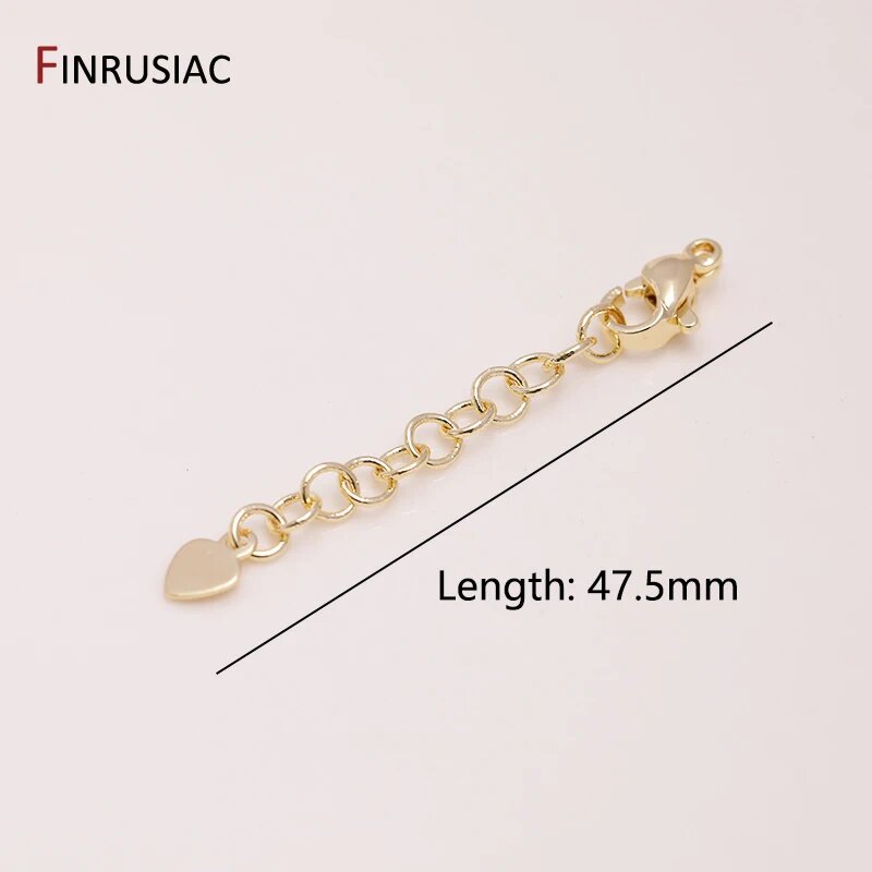 Застежка для ювелирных изделий 14k gold plated, 47.5 мм, 8 шт