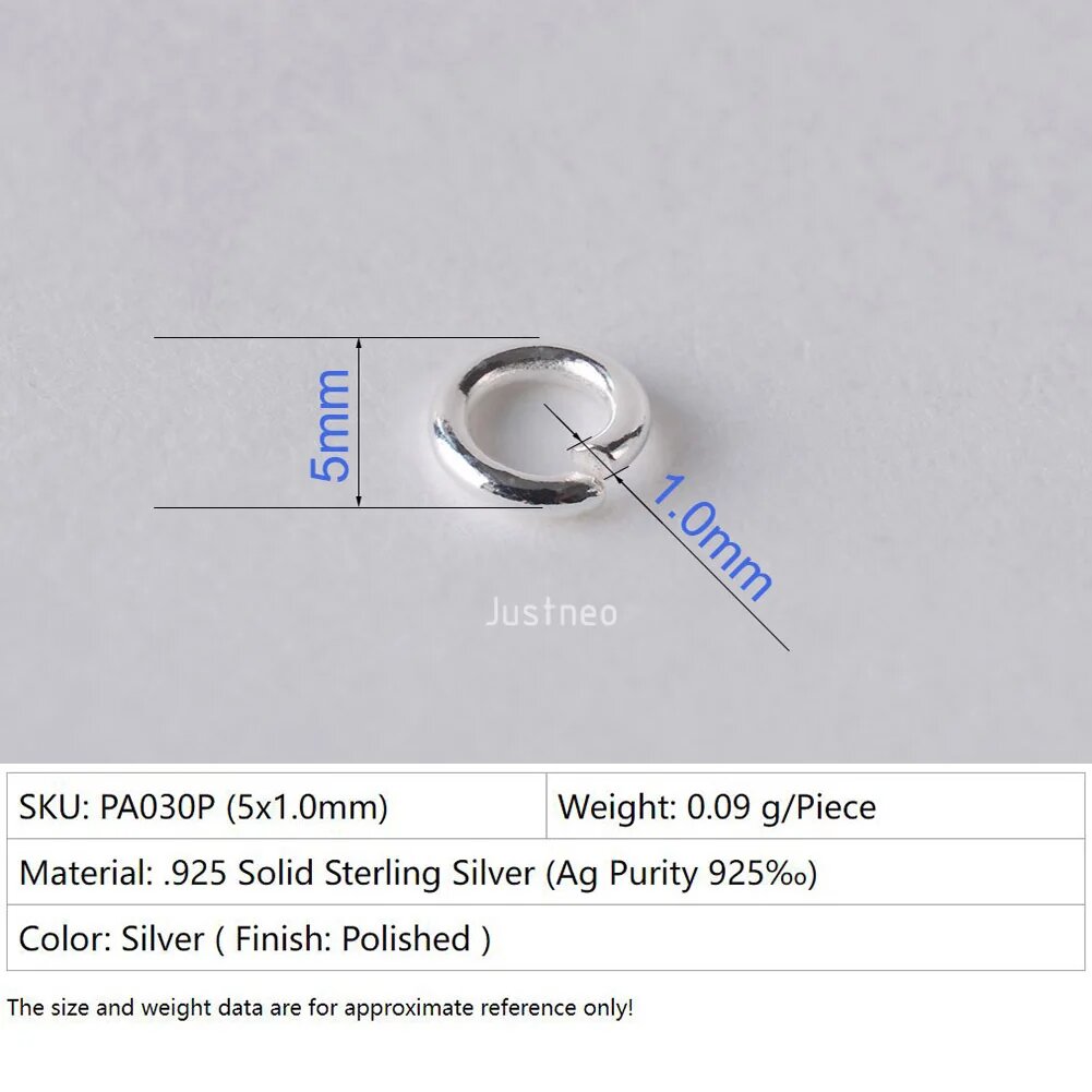 Соединительное кольцо 925 серебро, 5x1.0mm, Silver