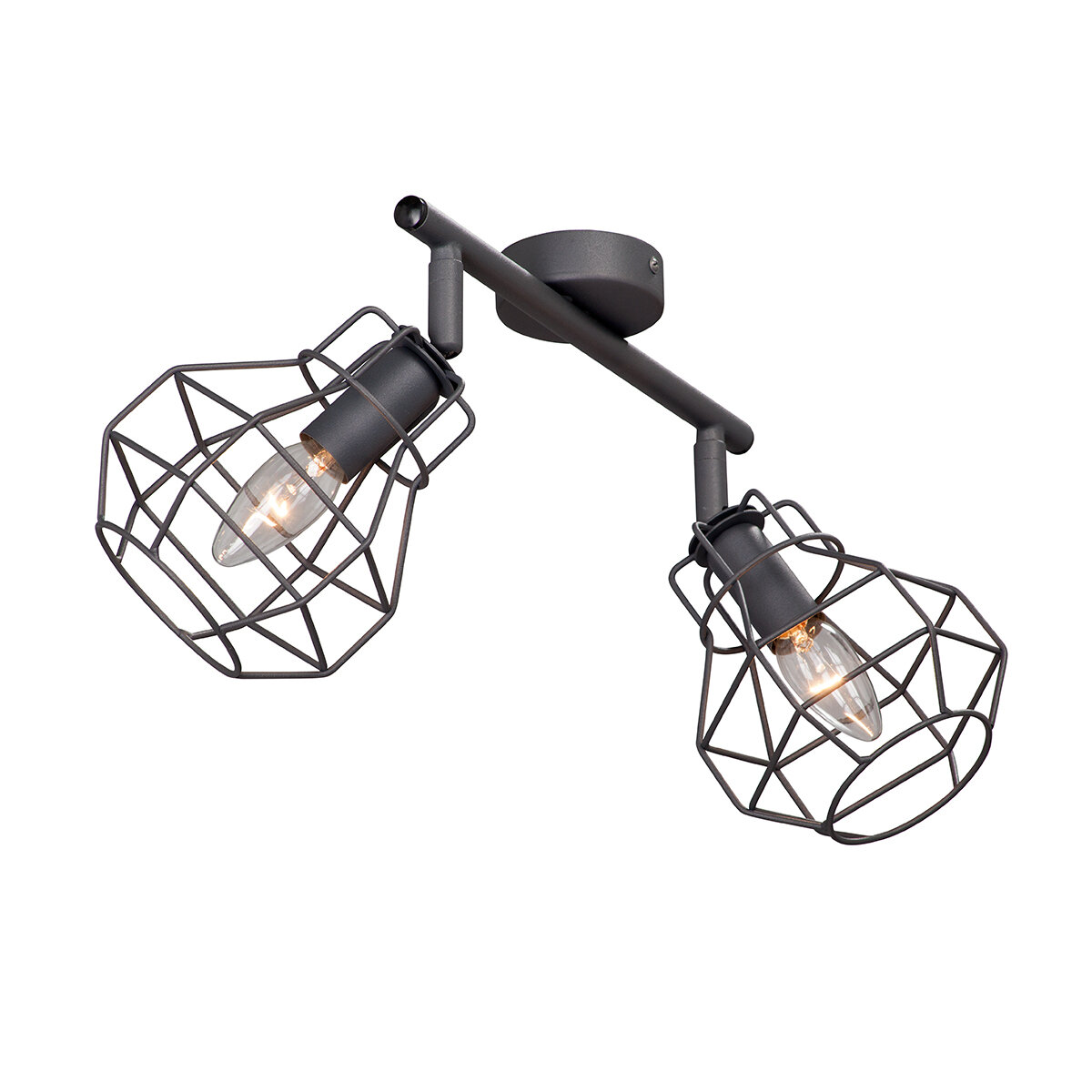 Люстра потолочная Vitaluce V4883-2/2PL , 2 лампы 6м2, Е14, макс. 40Вт, цвет бронзовый графит.