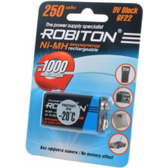 Крона - Robiton 250mAh 250MH9-1 BL1 (1 штука) 8801