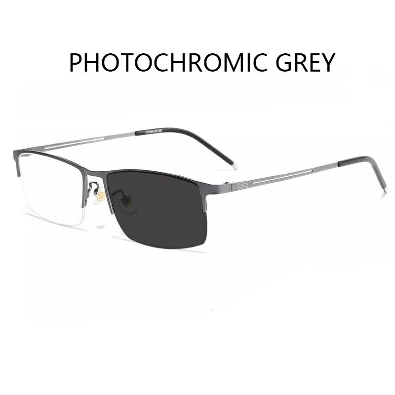 Титановые фотохромные очки Серый +1.75