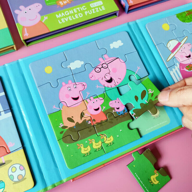 Магнитная пазл-игрушка Данимичи с Пеппи Свинкой для детей 3-6 лет без вырезки раннее развитие спокойная книга