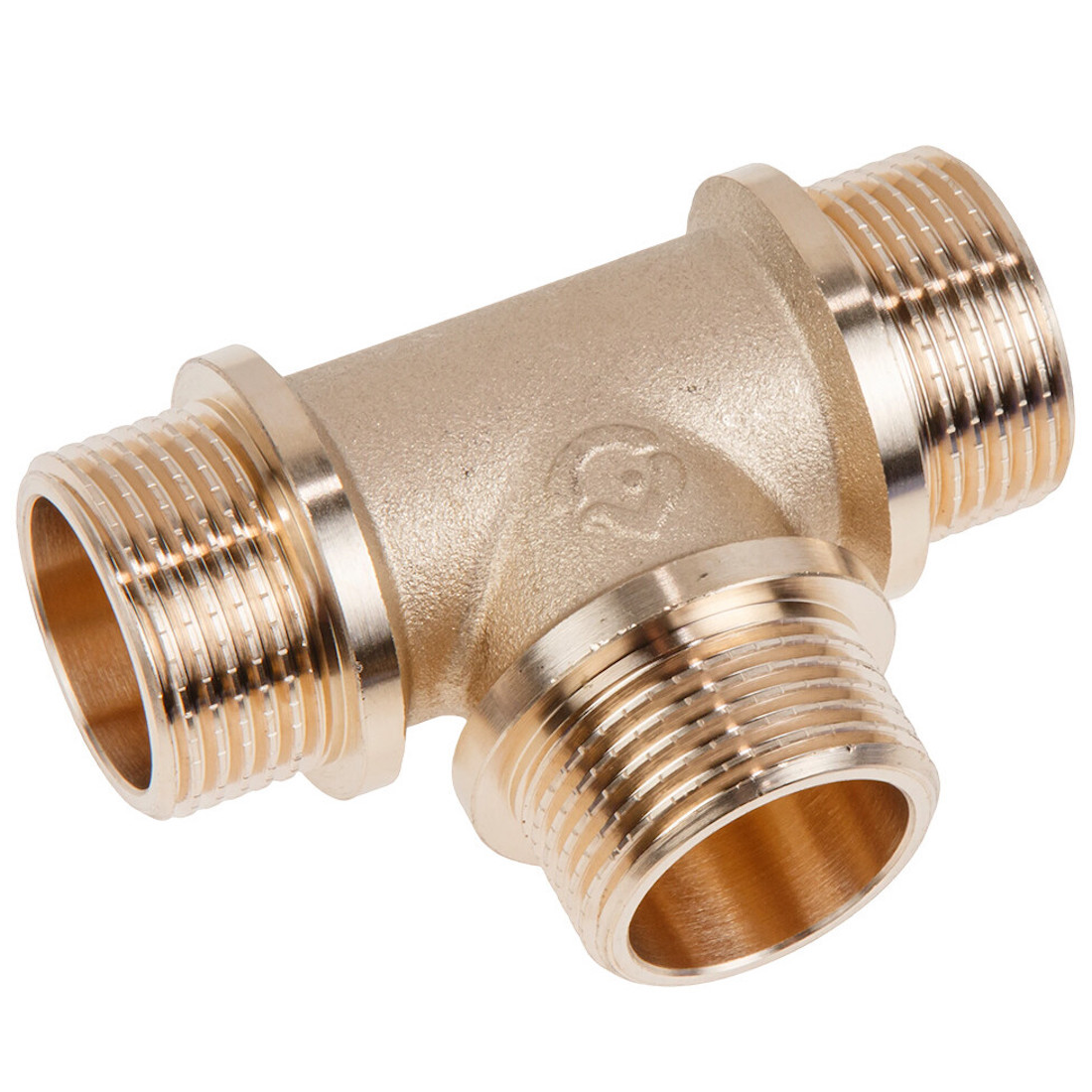 Тройник латунный 3/4" с наружной резьбой с ограничителем AV ENGINEERING (AVE306012)
