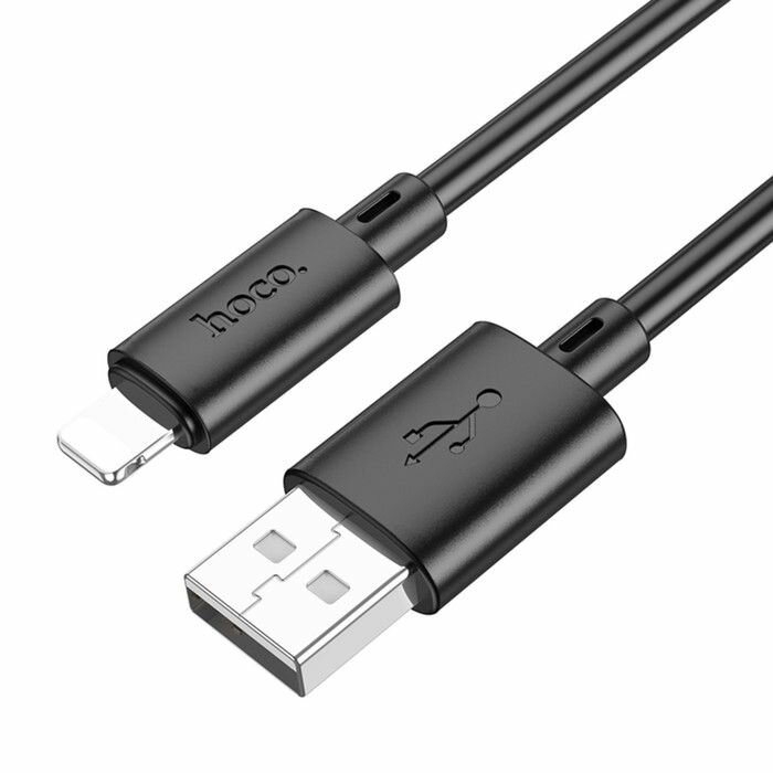 Кабель для зарядки Hoco X88, Lightning - USB, 2.4 А, 1 м, ПВХ, чёрный