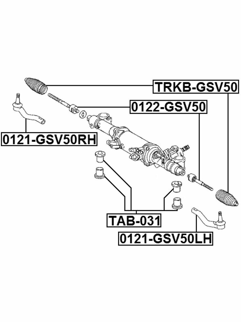 Наконечник рулевой левый TOYOTA, LEXUS 0121-GSV50LH FEBEST.