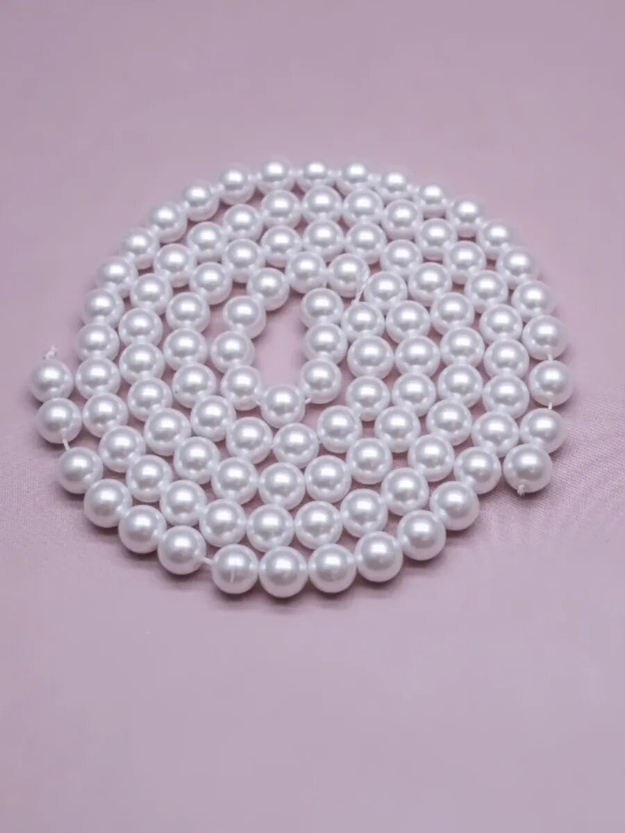 1244 Красивый жемчуг майорка для свадебного декора 8мм 1нить