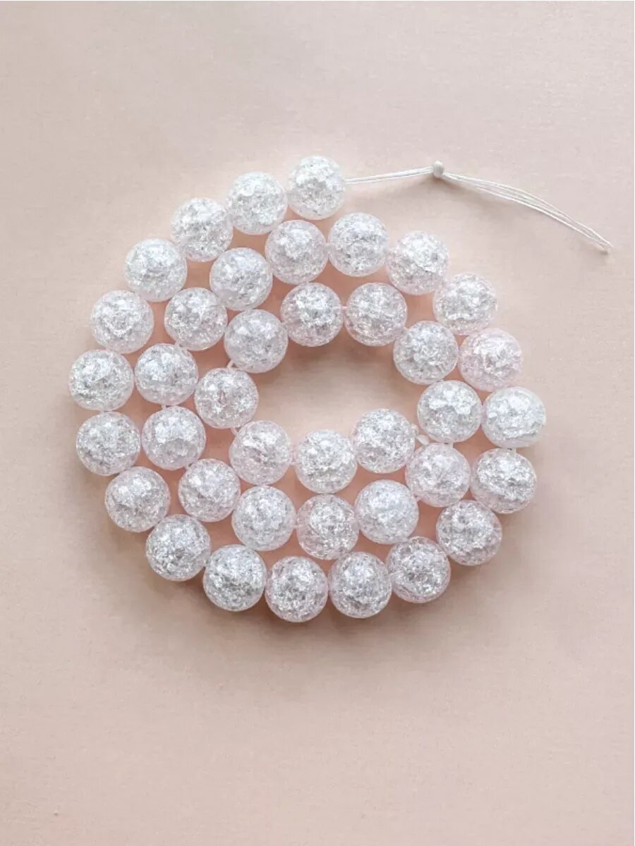 0922 Светло-розовые снежные камни для рукоделия 10 мм 1 нить