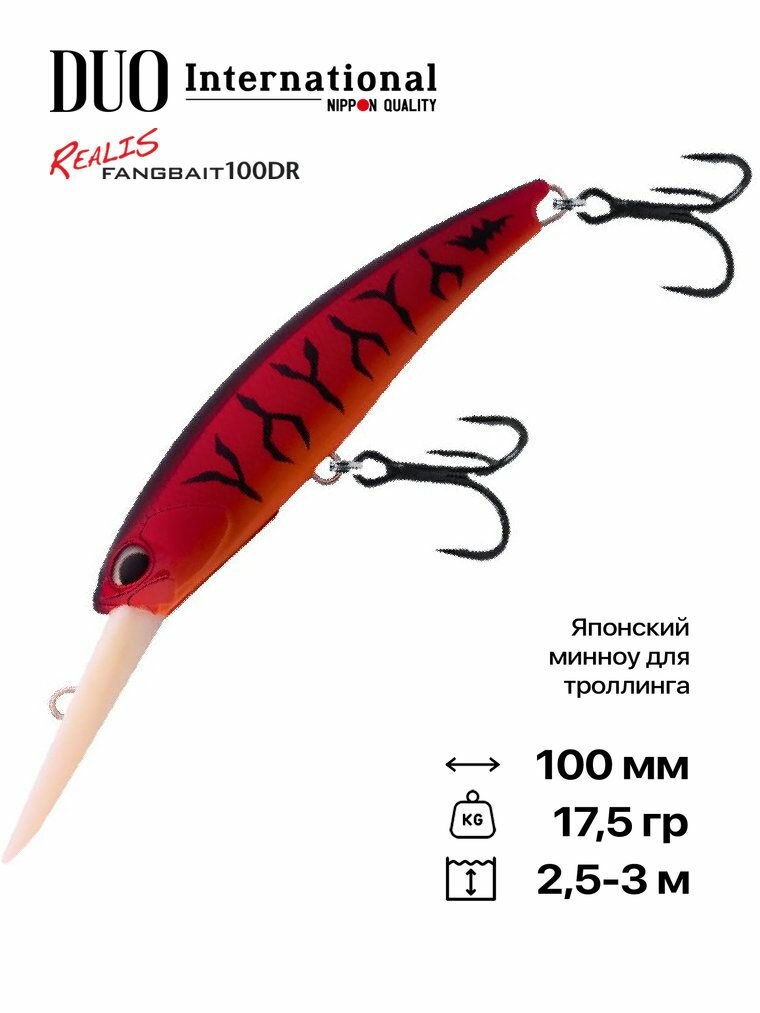 Воблер DUO Realis Fangbait 100 DR Bone, 100 мм, 17,5 гр, #BCC3069 Red Tiger