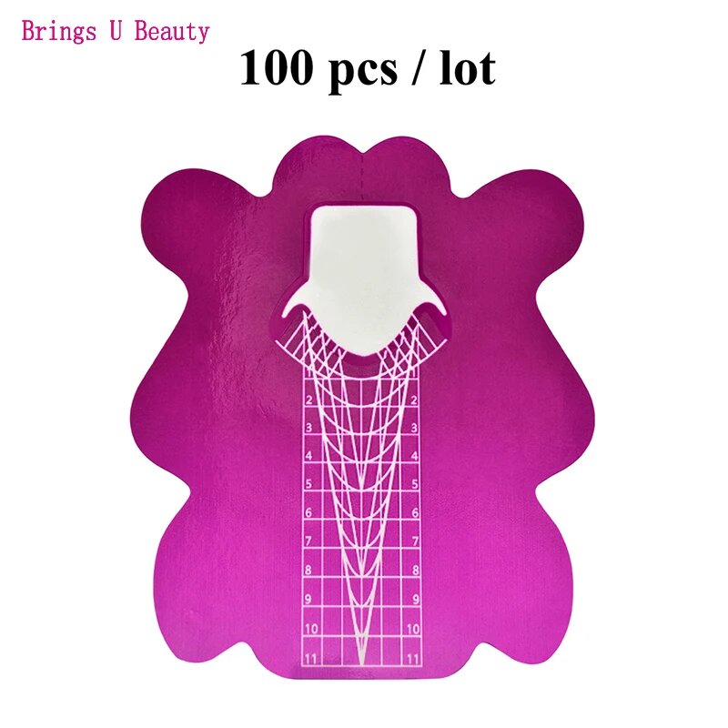 Формы для наращивания ногтей, 100 шт, Цвет: NTF051-100pcs