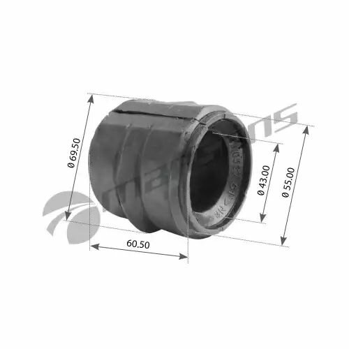 Сайлентблок стабилизатора (мр) 43x60x69.5 DAF 75/85/95/95XF