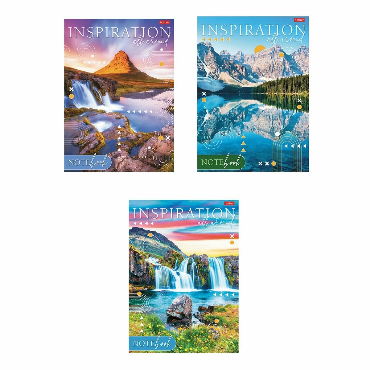 Тетрадь общая 80л, А4 Hatber "Вдохновение вокруг", линейка, скрепка, глянцевая ламинация (80Т4лтВ2), 3шт.