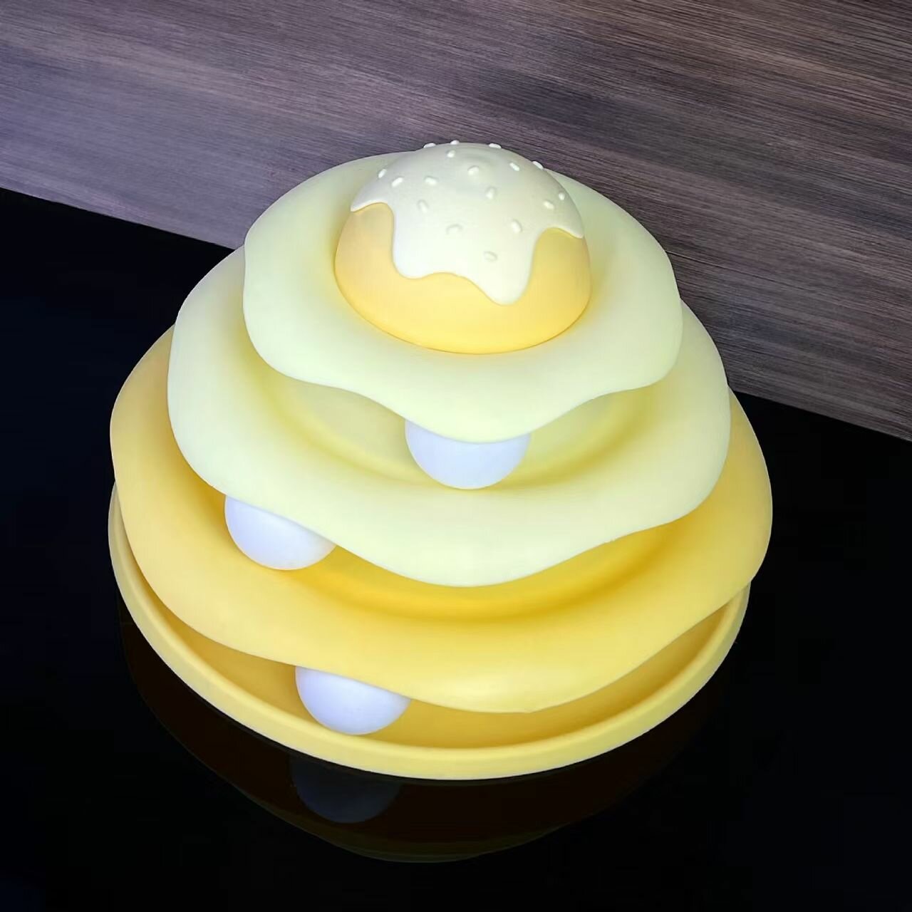 Пирамидка игра для кошки / Игрушки для животных башня, Игрушка для кошек и котят, Желтая