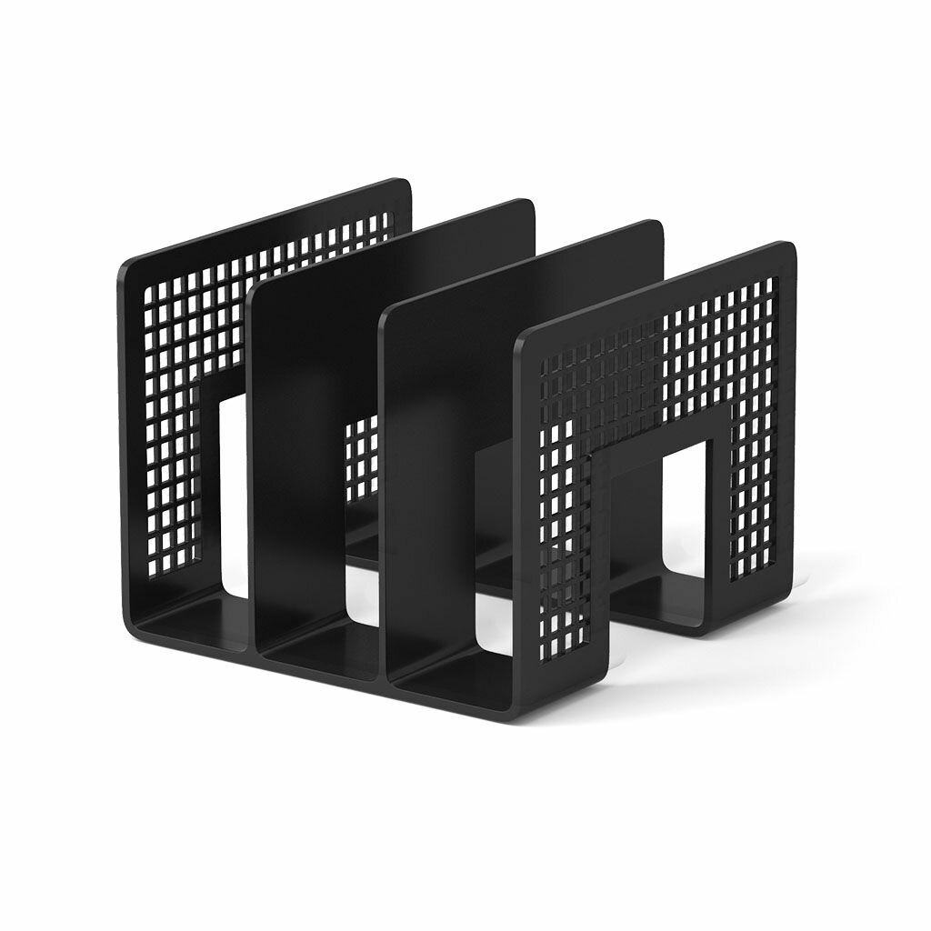 Лоток вертикальный 3-х секционный без порога "Classic" чёрный