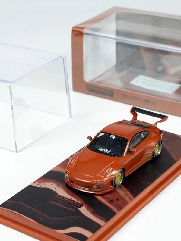 Машинка Tarmac Works TW 1/64 Porsche Old & New 997 Red Metallic Die-cast Alloy Car Model Collection Display Gift